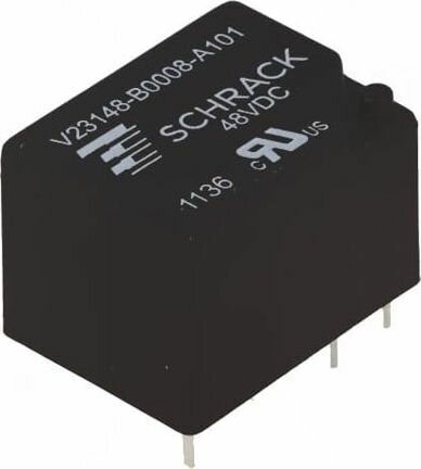 Реле TE Connectivity V23148-B0008-A101 электромагнитное SPDT Uобмотки 48ВDC 7A/250ВAC 7A/24ВDC 1 шт