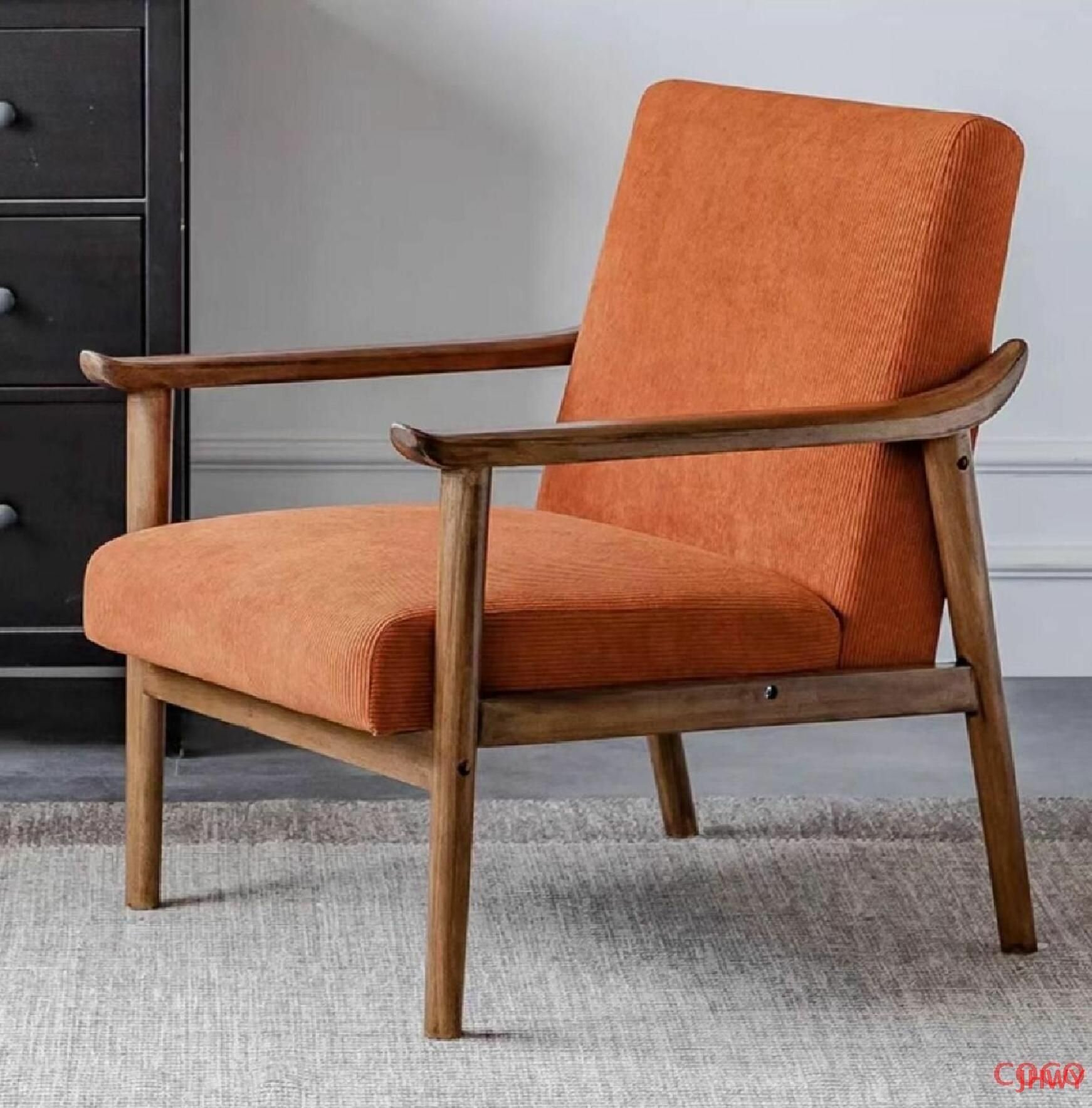 Диван-кресло "IKEA", вельветовая обивка, массив дерева, 73 x 56 x 85 см