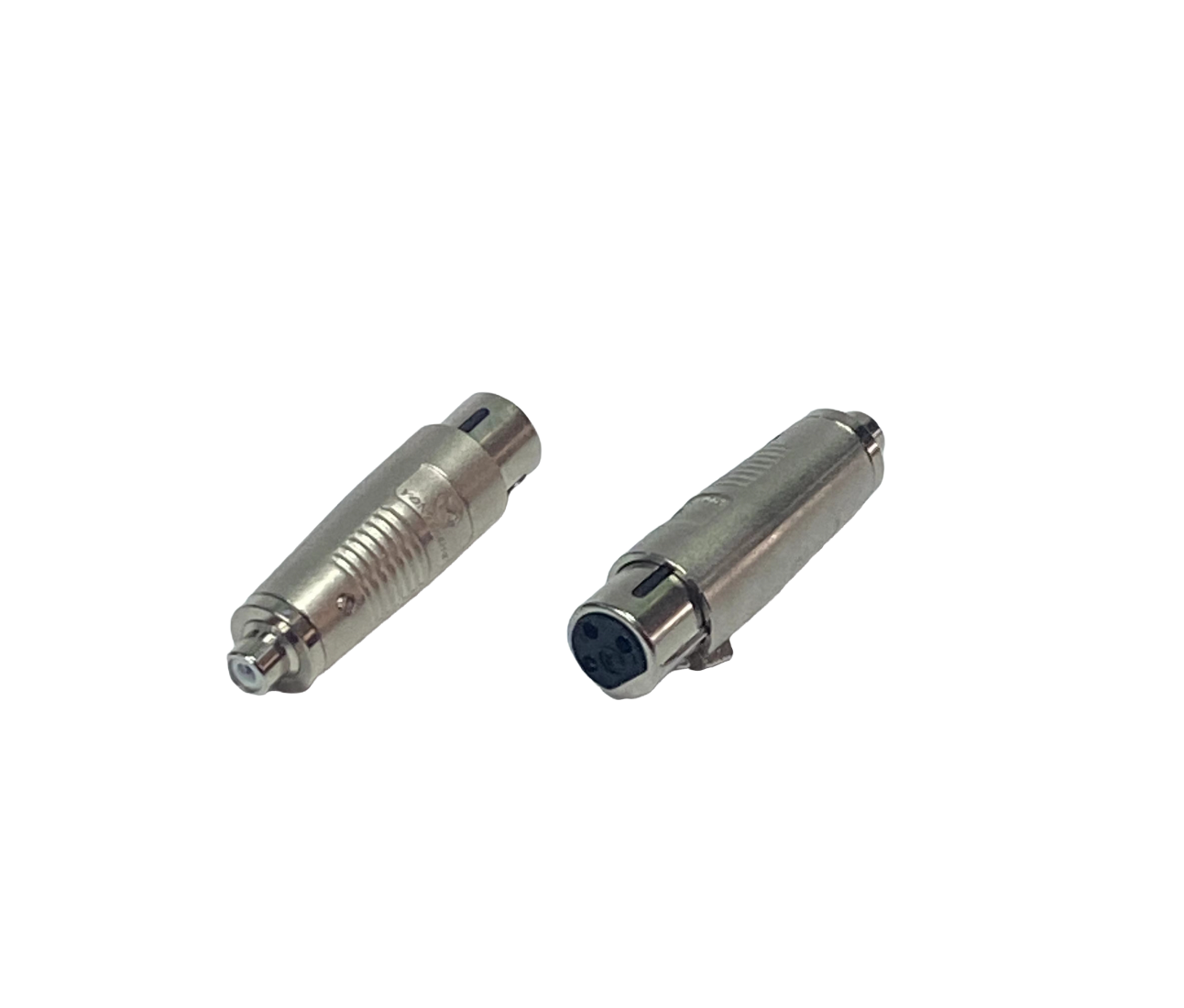 Переходник XLR(F) 3pin - RCA(F), для инструментального и аудио оборудования, серебристый — фото 1