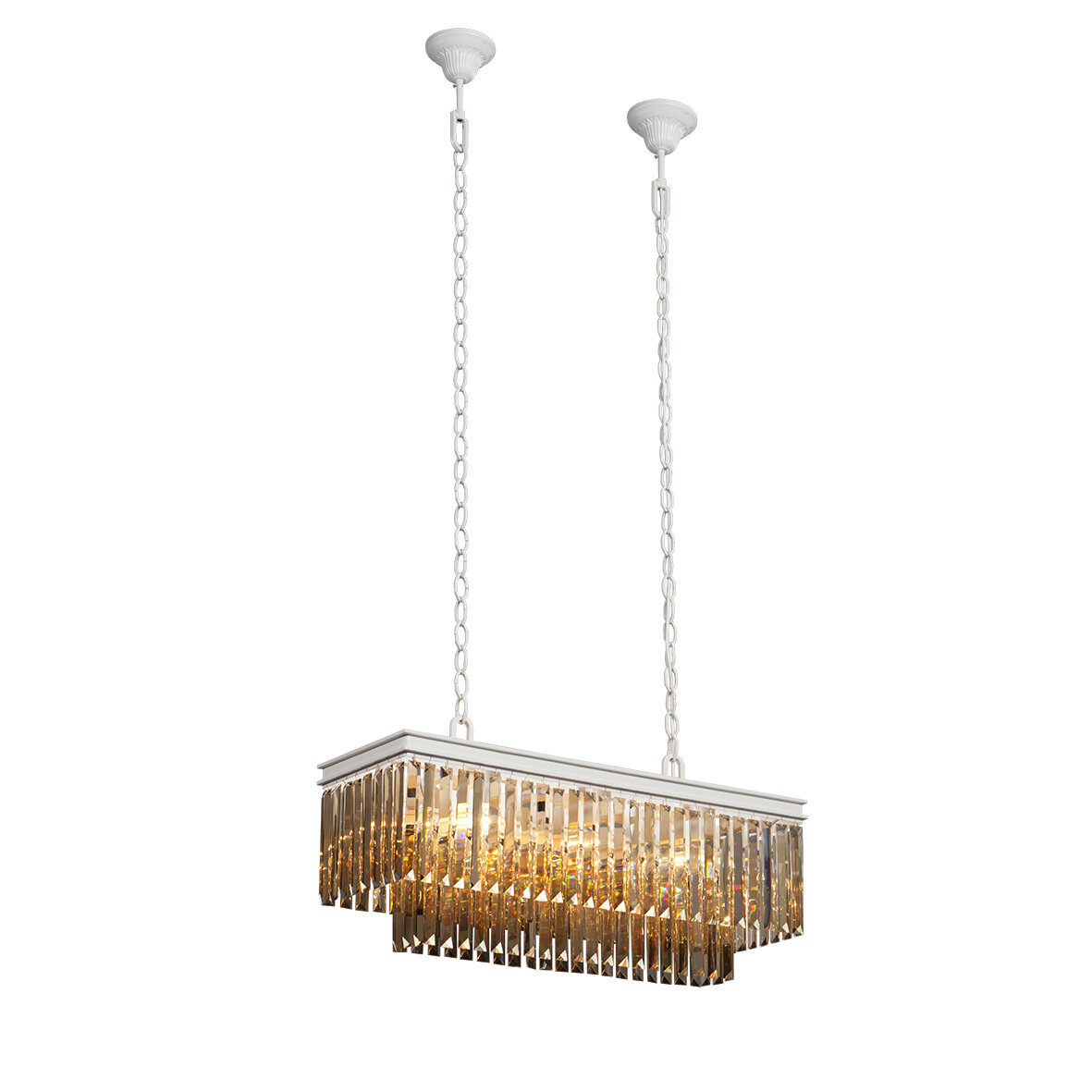 Люстра подвесная Vitaluce V5158-0/10, 10 ламп, E14 макс. 40Вт, 30м2, цвет бело-бежевый матовый. %Распродажа!%