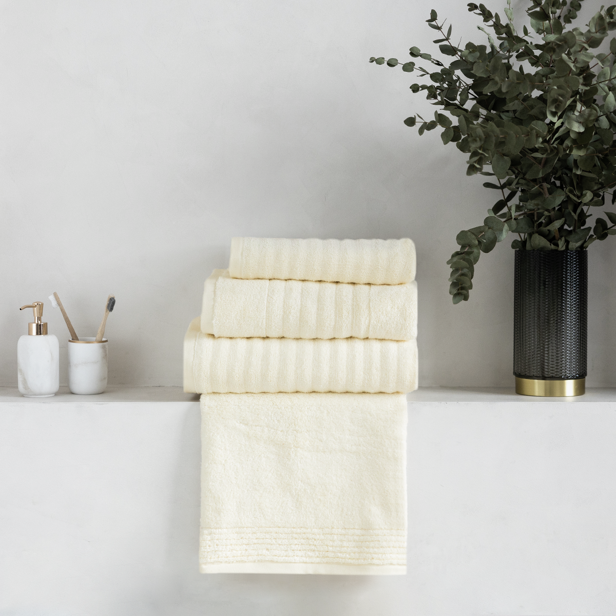 Махровое полотенце "сенса" айвори, размер 70 х 140 см