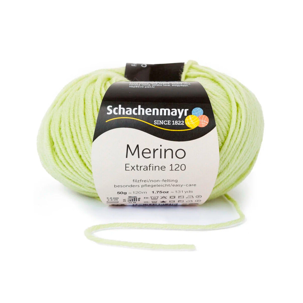 Merino Extrafine 120 /Мерино Экстрафайн 120/ пряжа Schachenmayr, MEZ, 9807552 (00175, limone (лимон), зеленый)