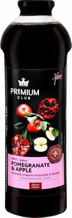 Сок PREMIUM CLUB Гранат, яблоко прямого отжима, 0.93л