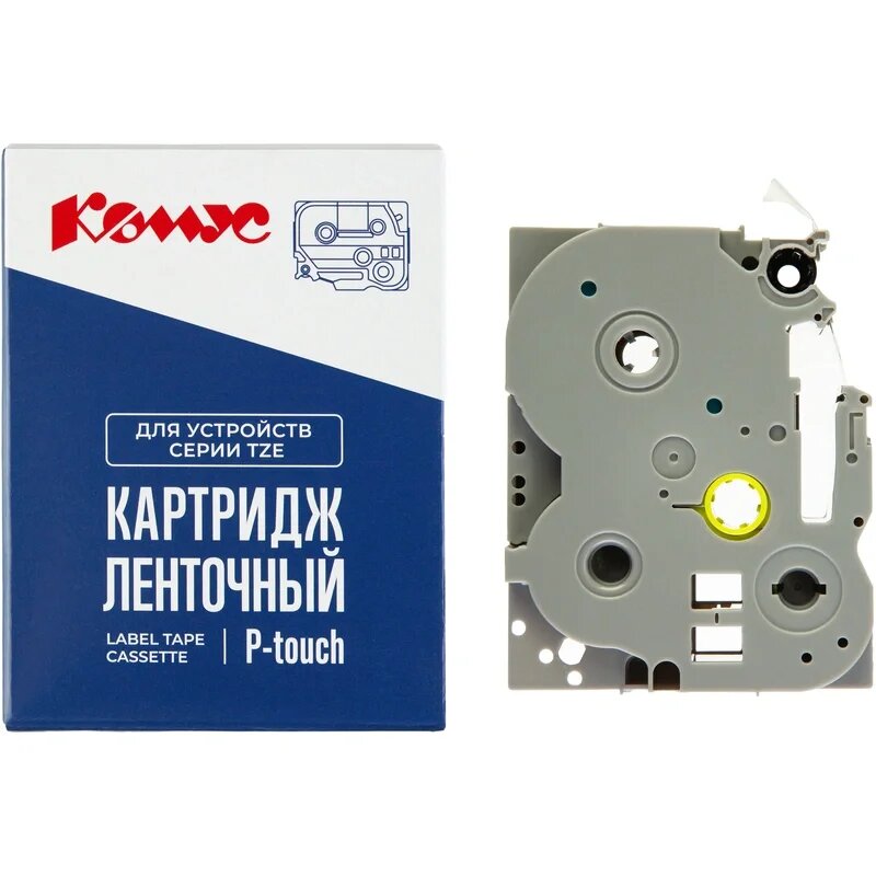 Картридж Комус TZE-745 для принтера этикеток Brother 18 мм х 8 м цвет ленты зеленый шрифт белый, 1944190
