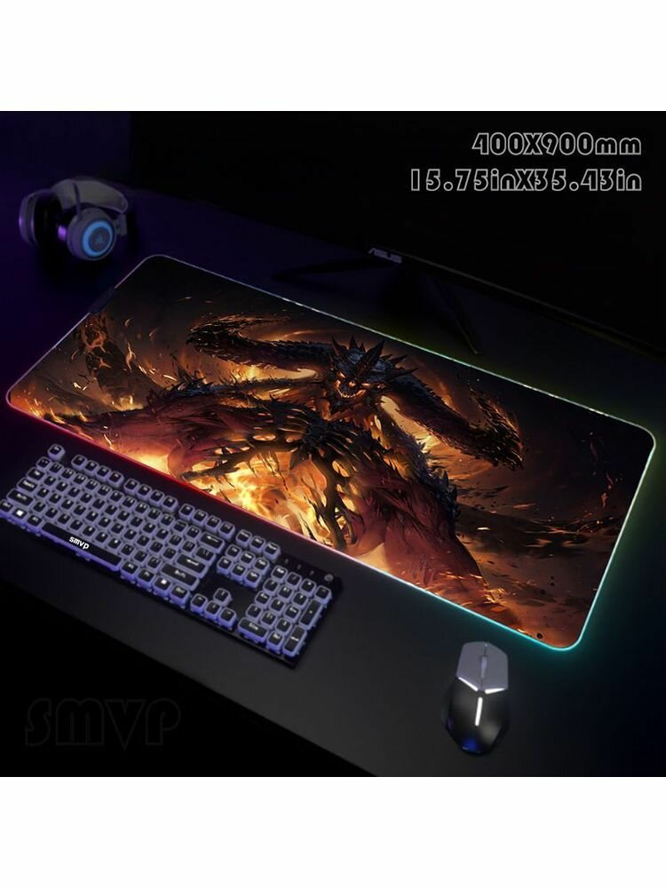 RGB Симпатичный коврик для мыши в стиле аниме Diablo game mouse pad XXL, , 900x400 технические характеристики
