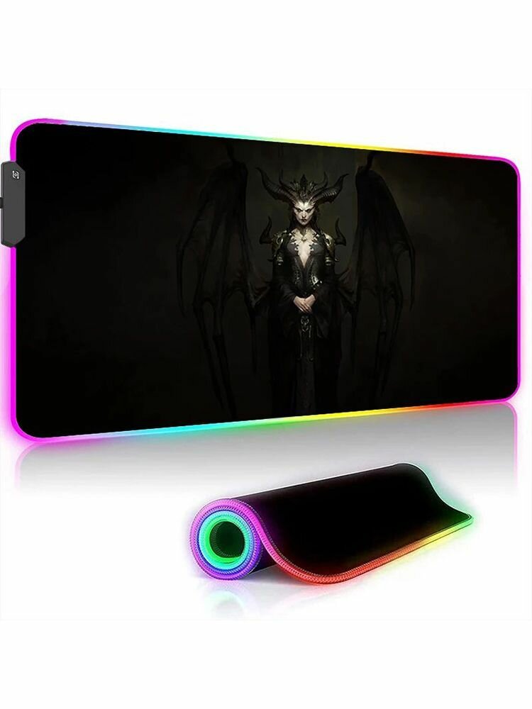 RGB Универсальный игровой коврик для мыши Diablo с высокой четкостью печати XXL, покрывало для клавиатуры, 900X400
