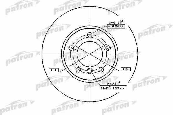 Диск тормозной передн BMW 5 95 03, 5 Touring 97 04 PATRON PBD2769