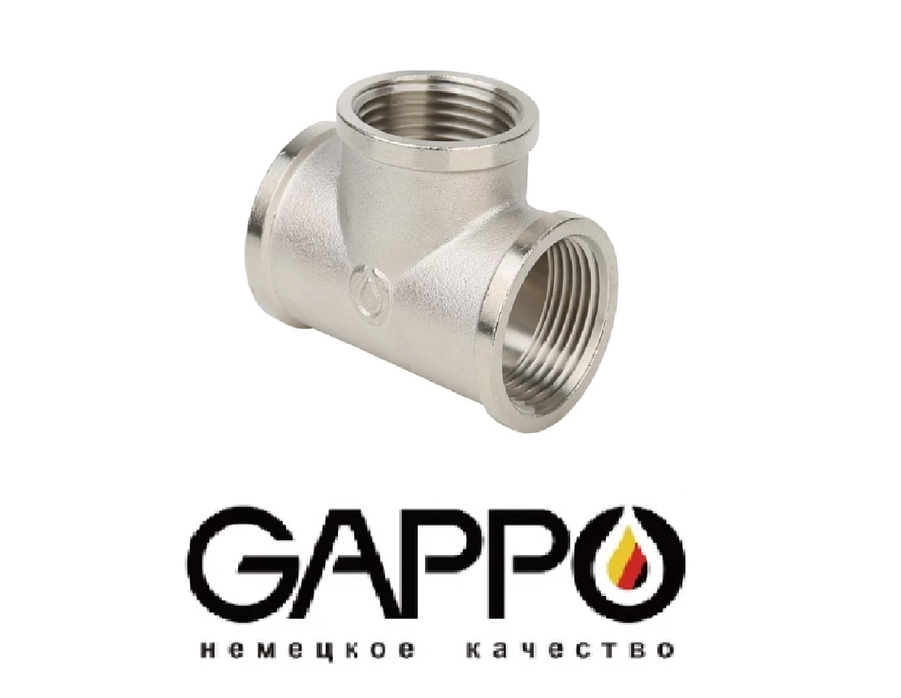 Тройник ВР-ВР-ВР никелированный 3/4", Gappo G2210.05 / НС-1441552