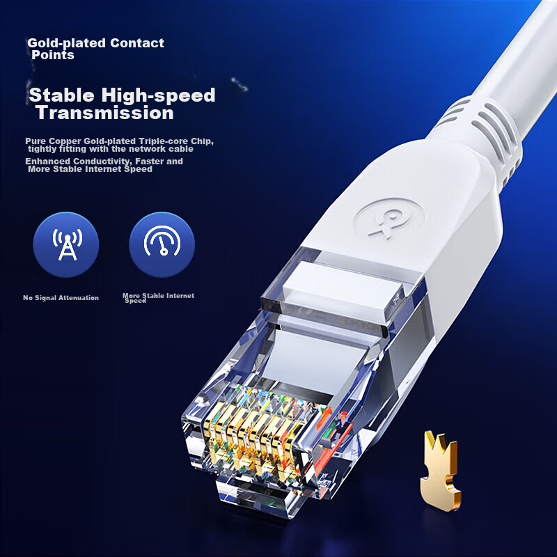 Кабель Ethernet BIAZE CAT6 50 м Высокоскоростной гигабитный кабель без экранирования 8-жильный витая пара для домашнего