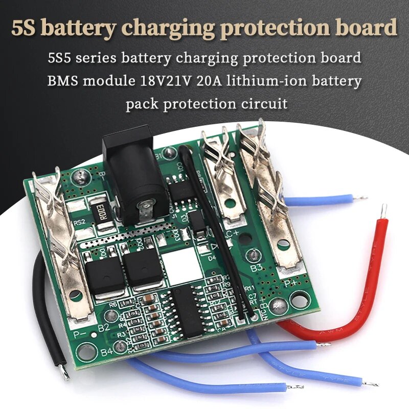 5S 18V 21V 20A Защитная плата для зарядки аккумулятора, защитная печатная плата для литий-ионной, литиевой батареи, модуль BMS для электроинструментов