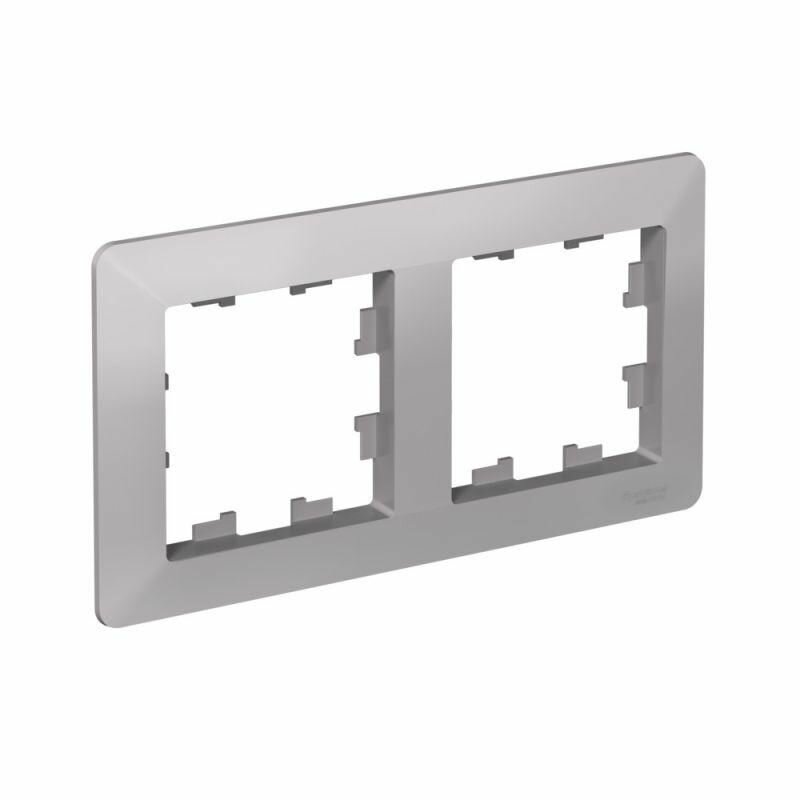 Рамка 2-м AtlasDesign Air алюм./дым. черн. SE ATN220302