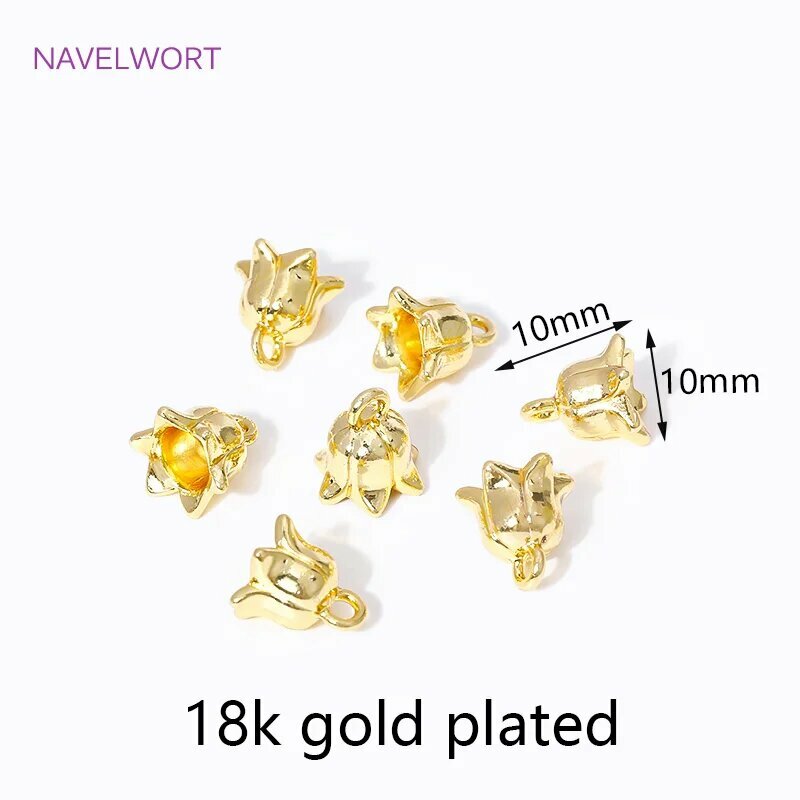 Подвески латунные с позолотой 18K колокольчик орхидея для ювелирных изделий 20 шт 20 pieces