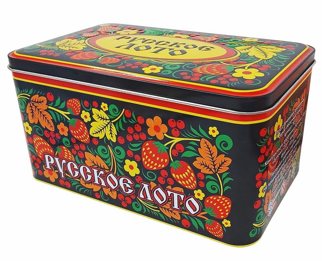 Настольная игра Нескучные игры Русское лото в жестяной коробке