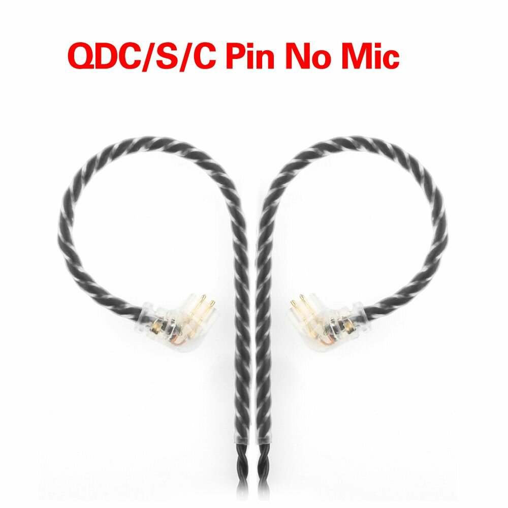 Кабель для наушников TRN QDC/S/ C Pin, модернизированный провод для наушников 3,5 мм с микрофоном/без микрофона, линейка наушников для гарнитур KZ ZSN EDX PRO Castor D-Fi EDA TRN MT1 TANGZU WANER SG