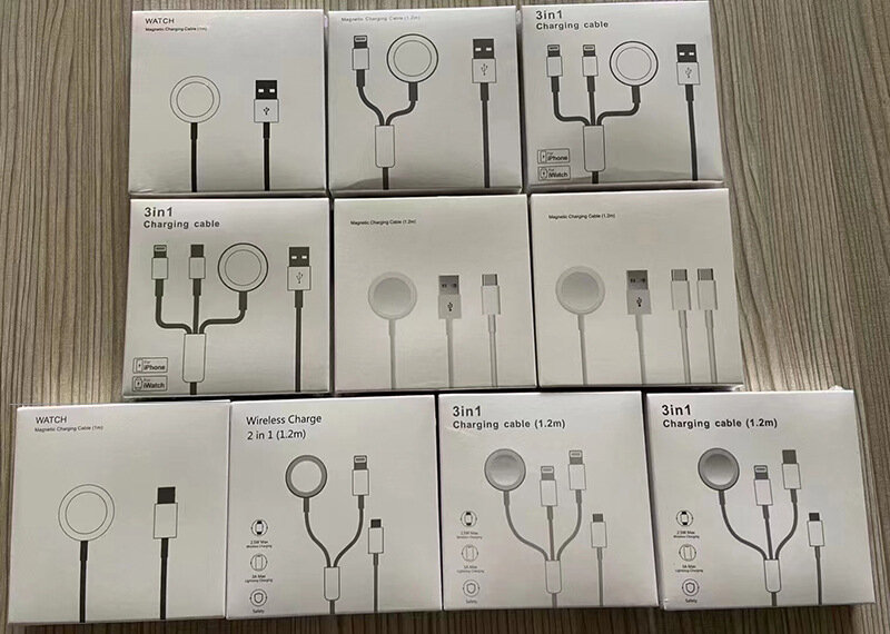 Одиночный кабель зарядки Apple Watch с USB-C разъемом и пластиковым корпусом для серии 1-8, черный