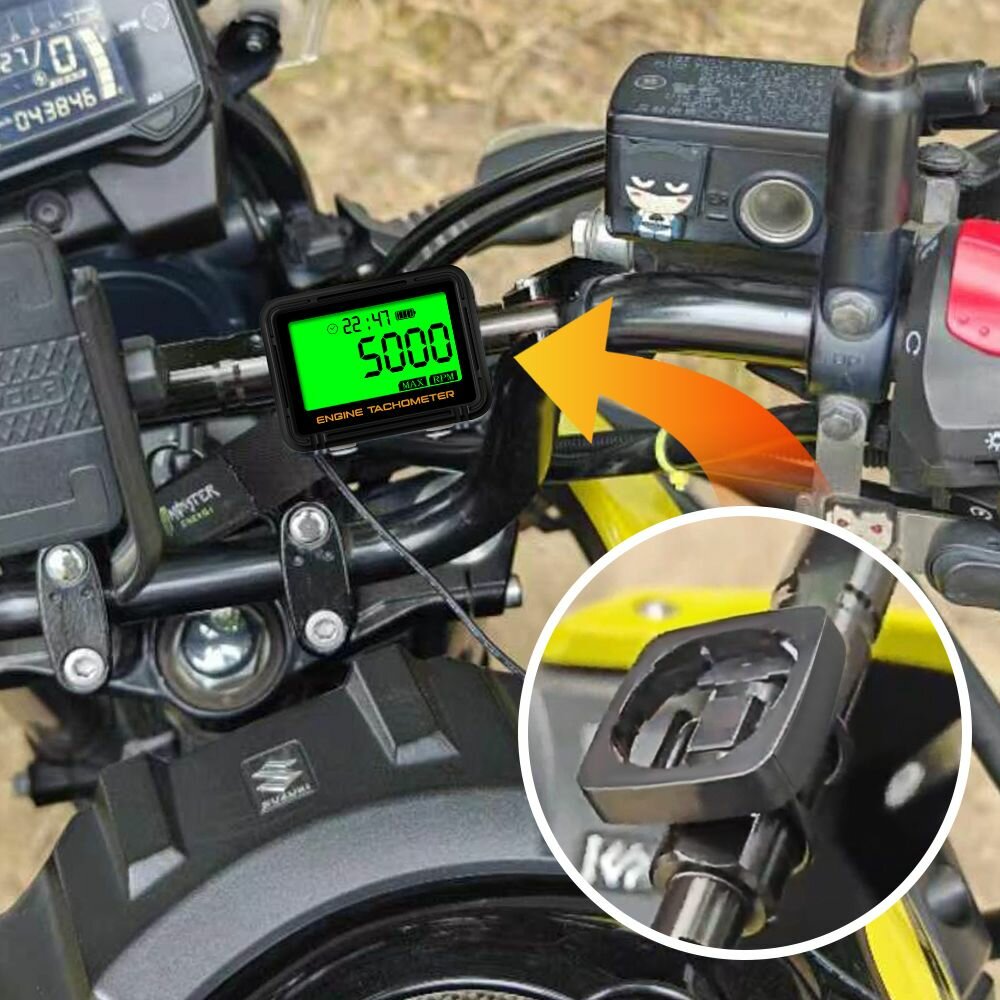 Подсветка Тахометр для лодочного цифровой со счетчиком моточасов и крокодил зажим