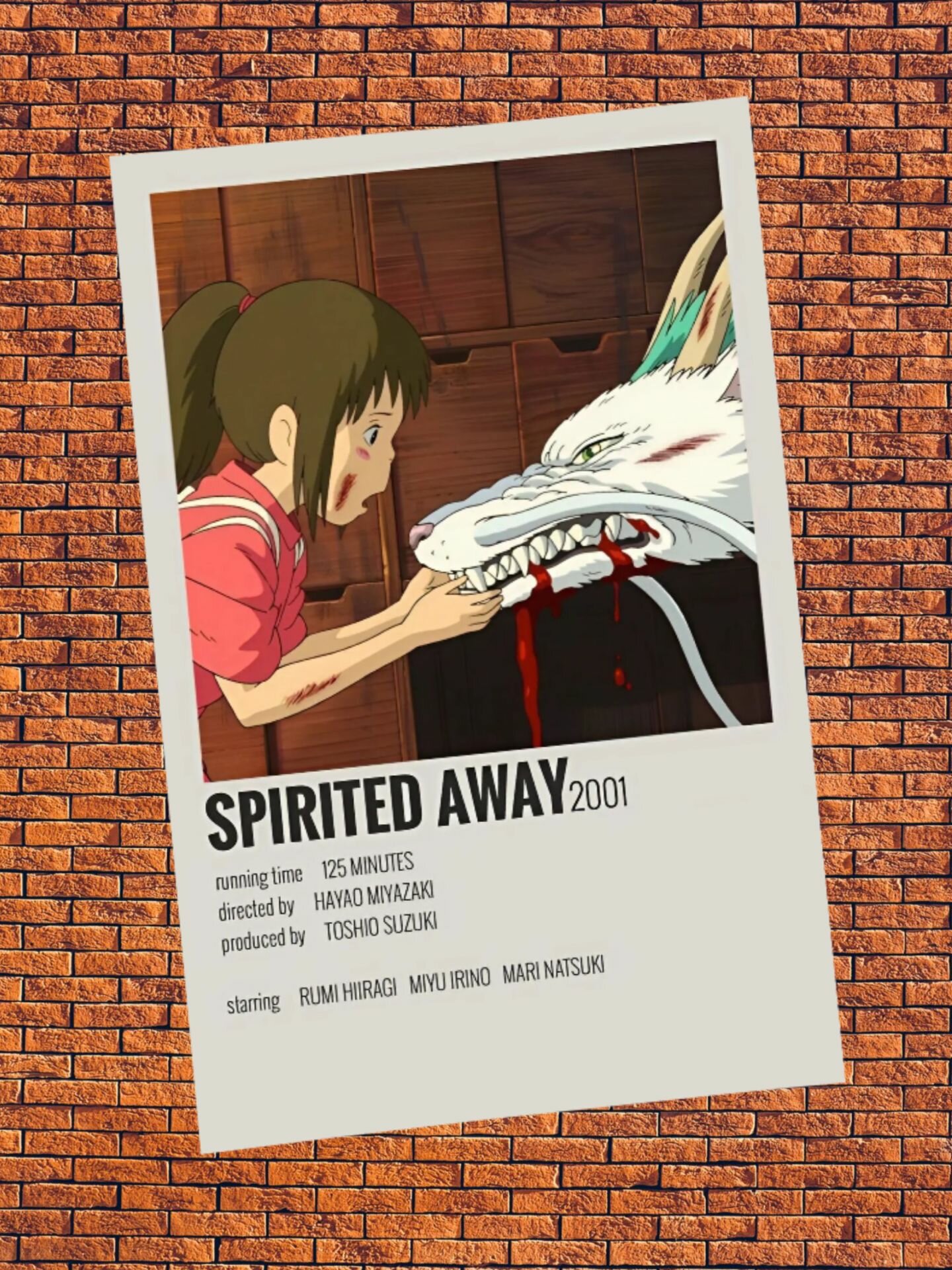 Постер "Унесенные призраками" в стиле "полароид", формат А3, 297 х 420 мм, глянцевый