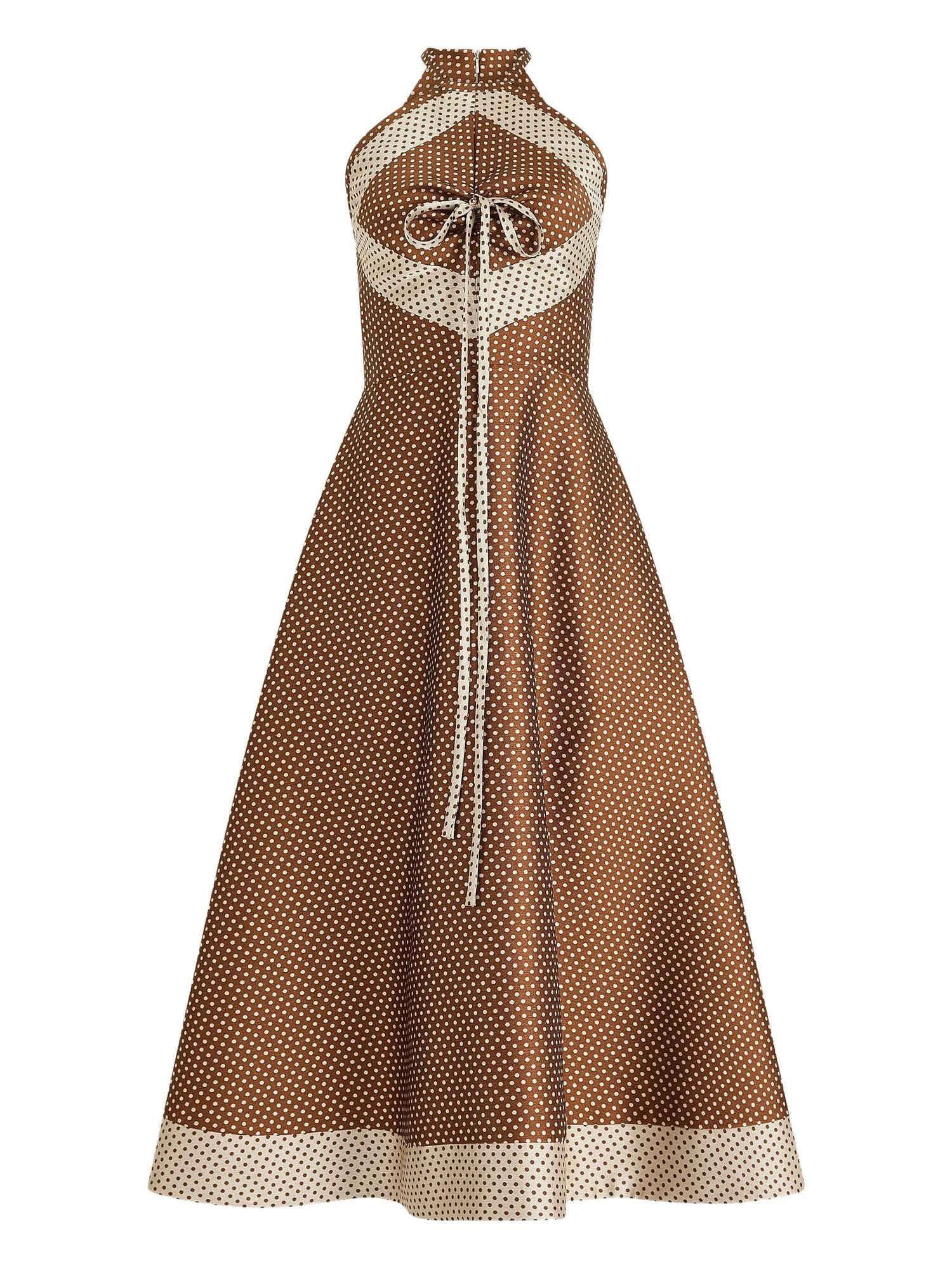 Платье Платье миди в горох с вырезом халтер