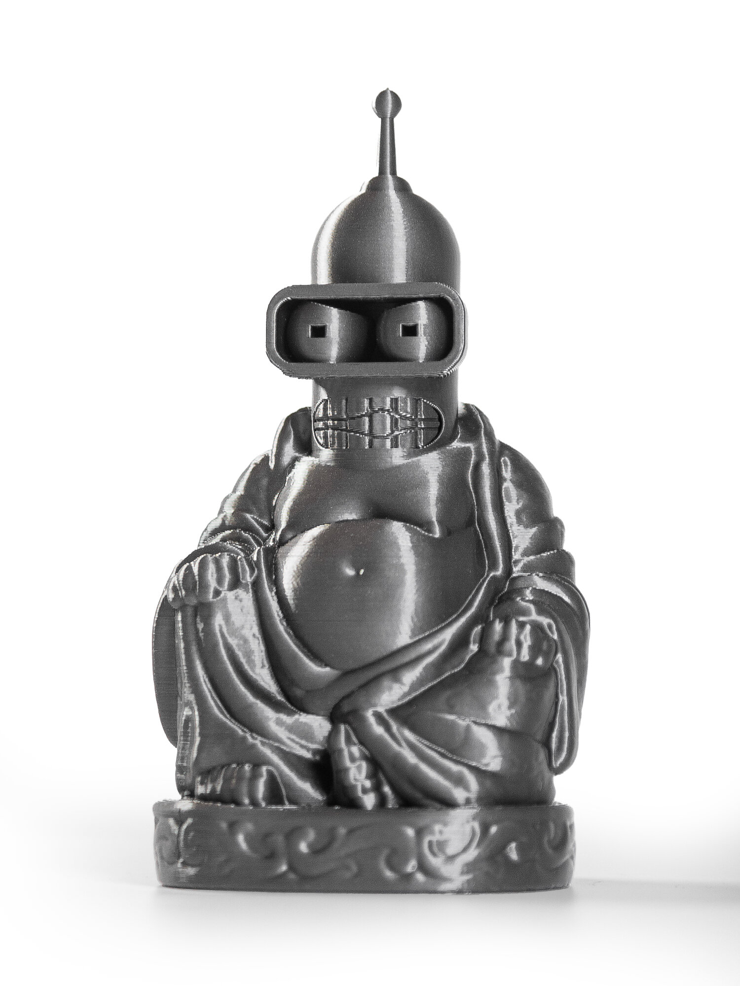 Будда Робот Бендер (Buddha Bender Futurama), статуэтка шуточная декоративная для интерьера, 3D печать, 11 см.