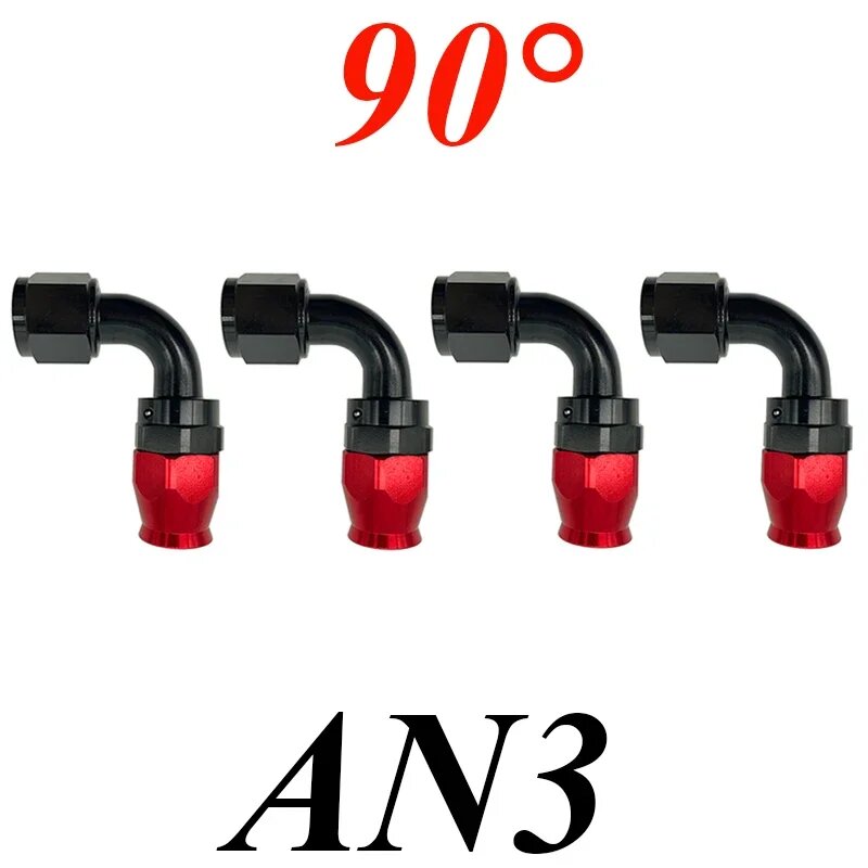 4X AN3 AN4 AN6 AN8 AN10 Прямой/45 ° /90 ° /180 ° Адаптер концевых фитингов 4Pcs AN3 90 Degree