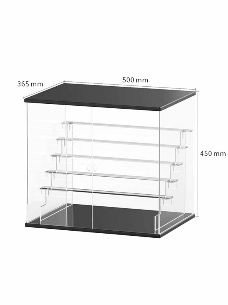 Коробка для хранения "акриловый", акрилик, прозрачное дно, 6x1x1 см, черная