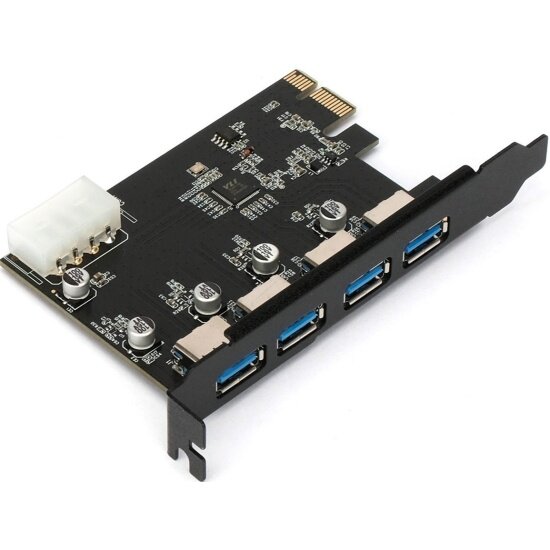 Контроллер USB 3.0 Gembird SPCR-04 в разъем PCI-e, 4xUSB-A