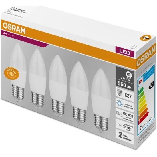 Светодиодная лампа Osram LVCLB60 7SW/865 230V E27 Экопак1X5 RU (упаковка 5шт)