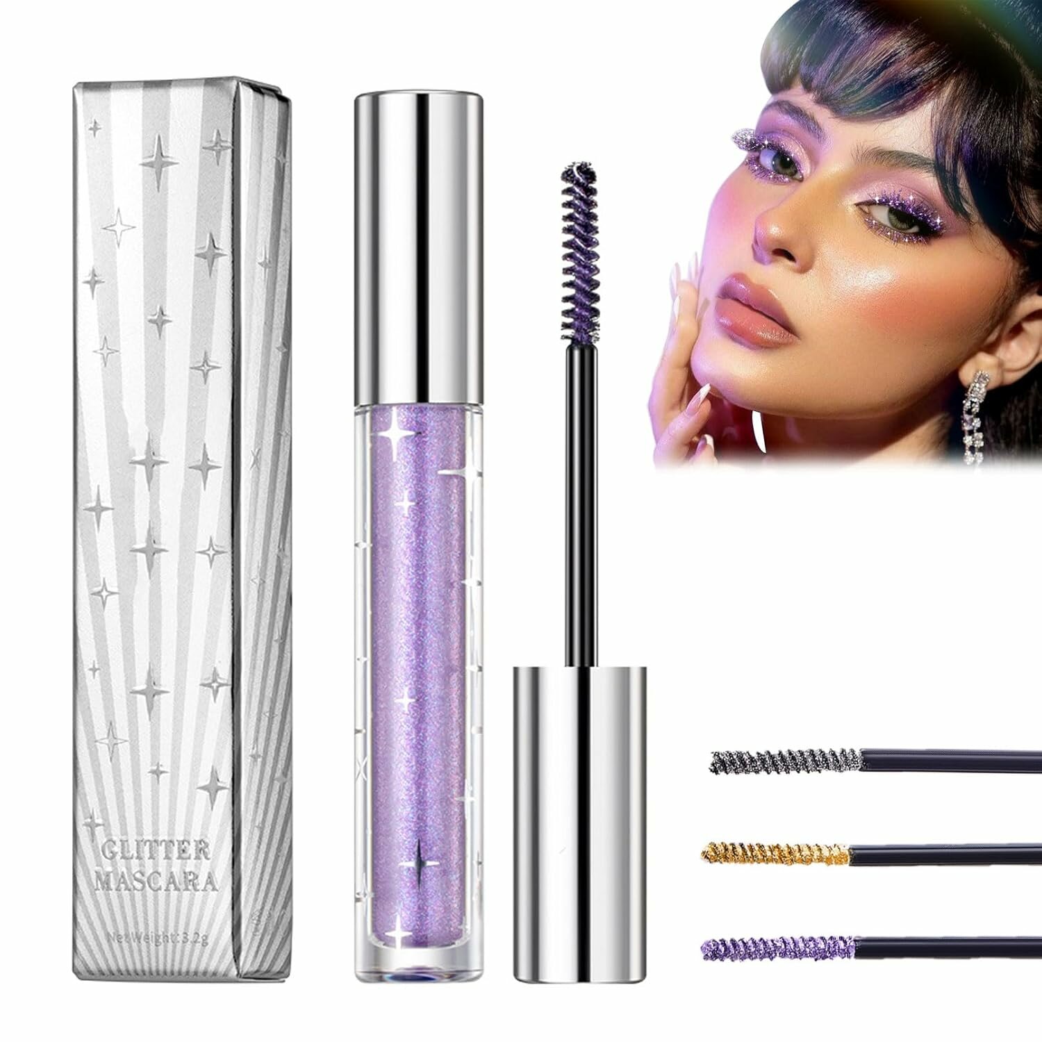 Тушь для ресниц Question Beauty Glitter Mascara, Тушь для ресниц Sparkle