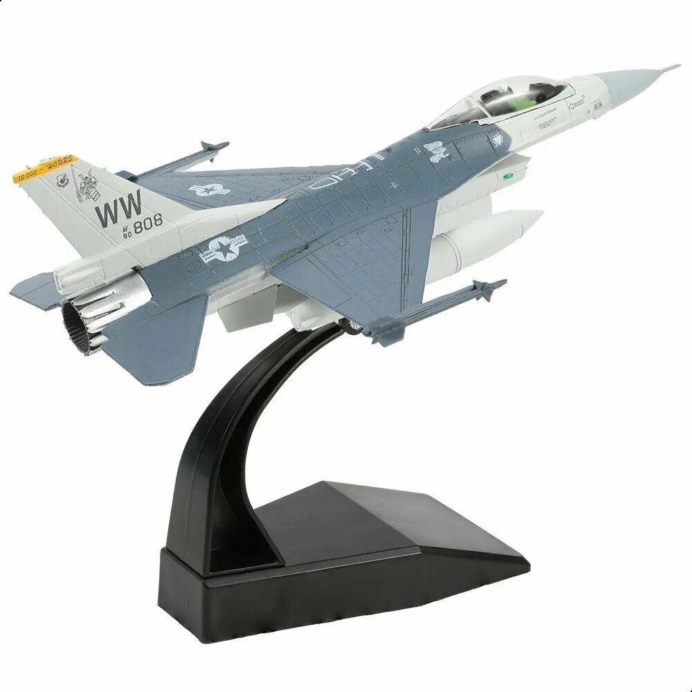 Модель самолета F-16 Fighting Falcon, 1:100, дюйкаст металл, запеченная эмаль, 5,51x3,94x1,97 дюйма