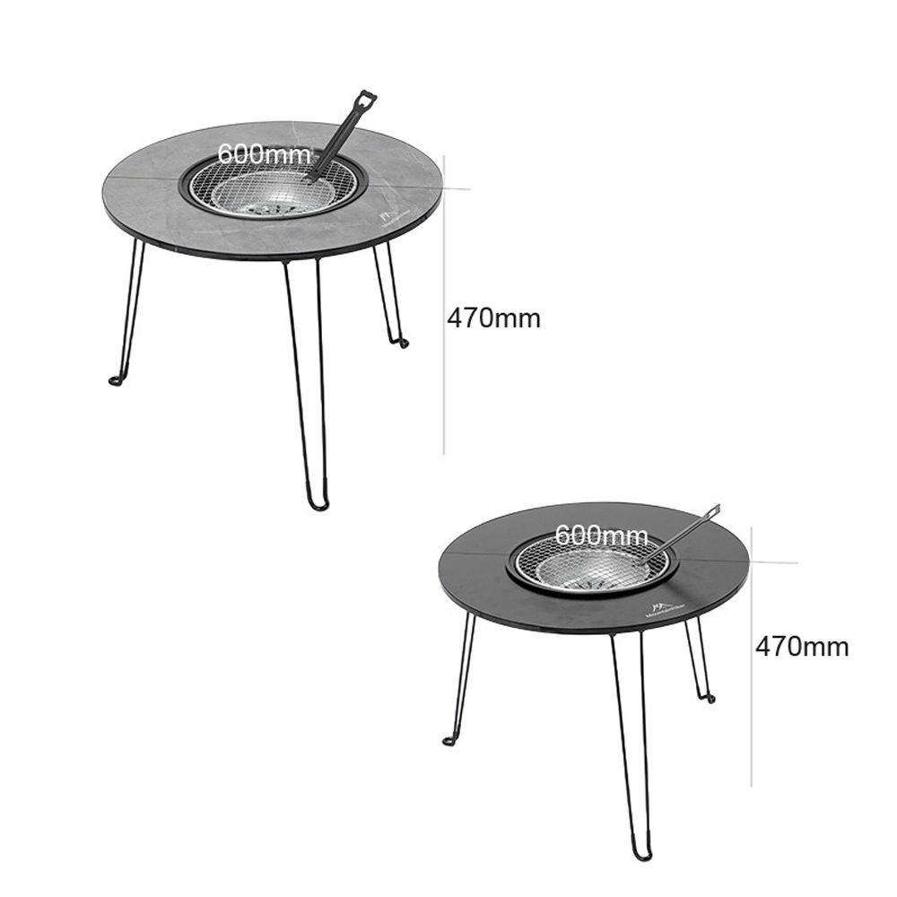 Набор настольных печей HotPot для кемпинга на открытом воздухе и двора, многофункциональный угольный гриль, дровяная печь, круглый складной стол для приготовления чая и барбекю