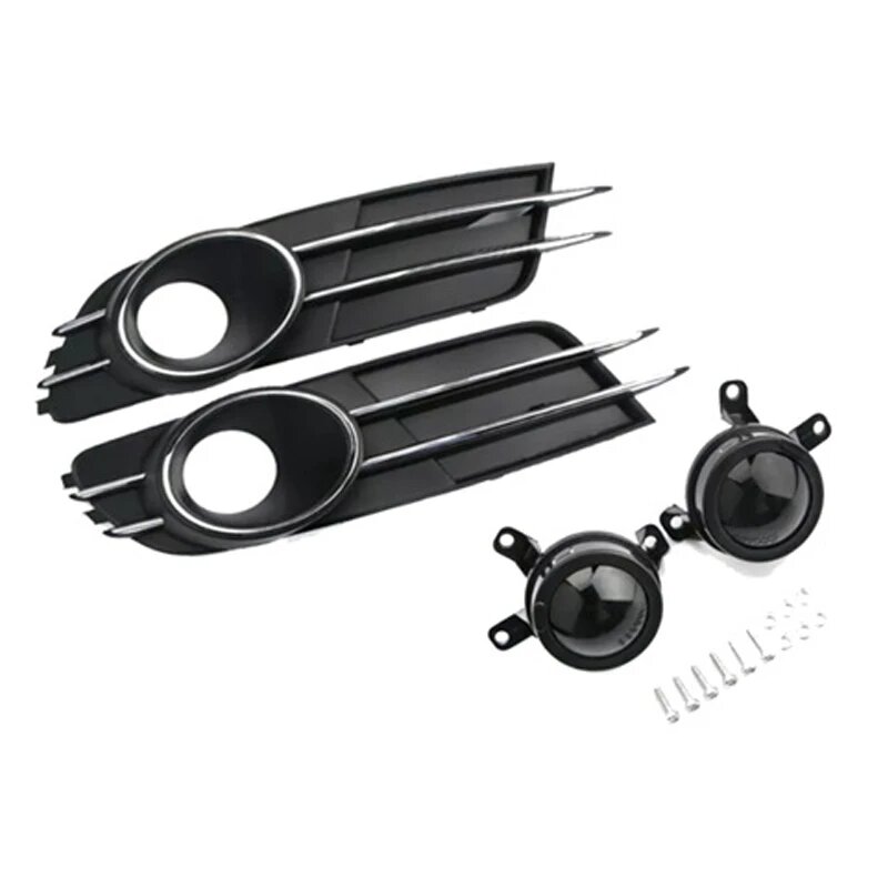 ABS черный автомобильный передний бампер, противотуманная фара, нижняя рамка, решетка для Audi A6 C7 2012-2015 4GD807681B 4GD807682B Whole Set