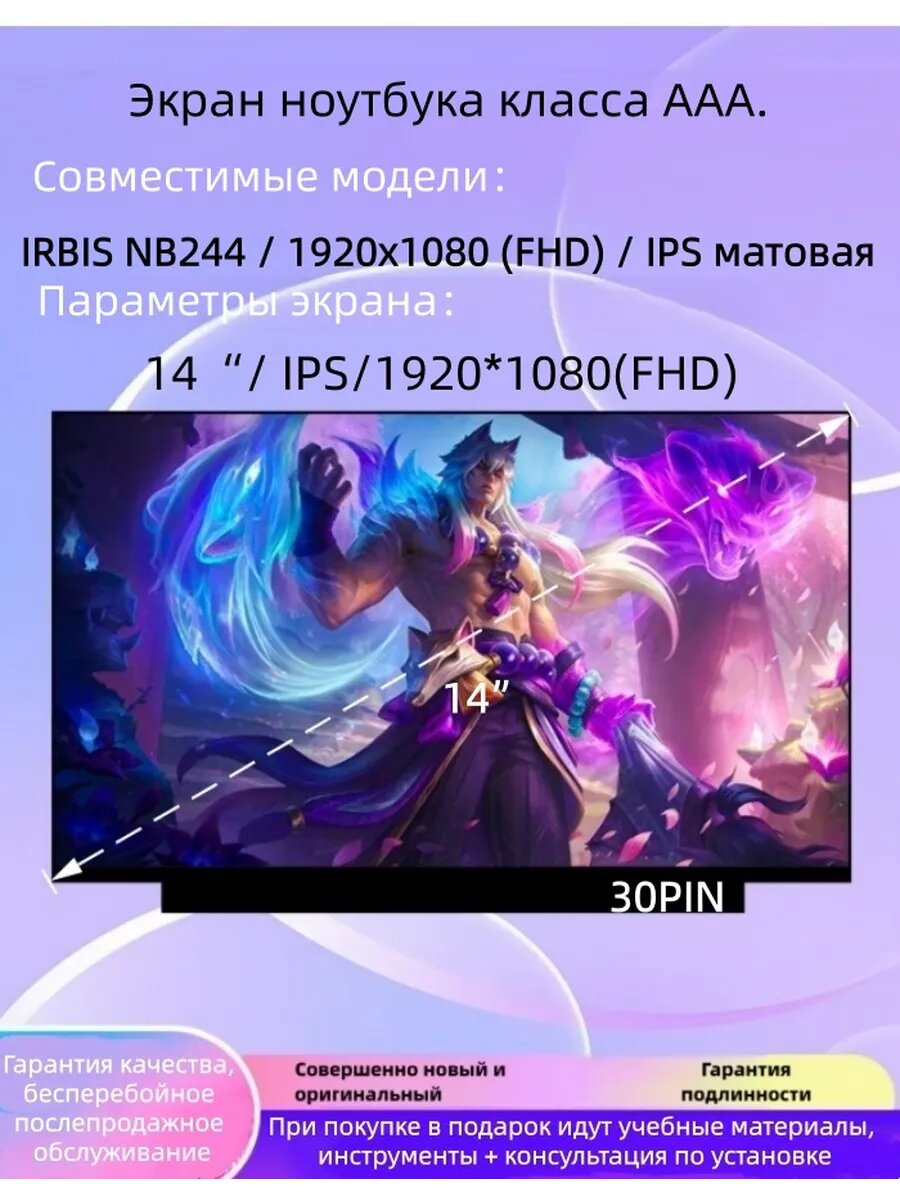 Матрица для IRBIS NB244 / 1920x1080 (FHD) / IPS матовая