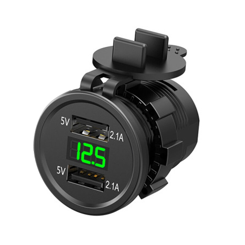 Мотоцикл двойной USB -заряд 12V Электрический цифровой вольтметр быстрая зарядка для телефона GPS GPS GER