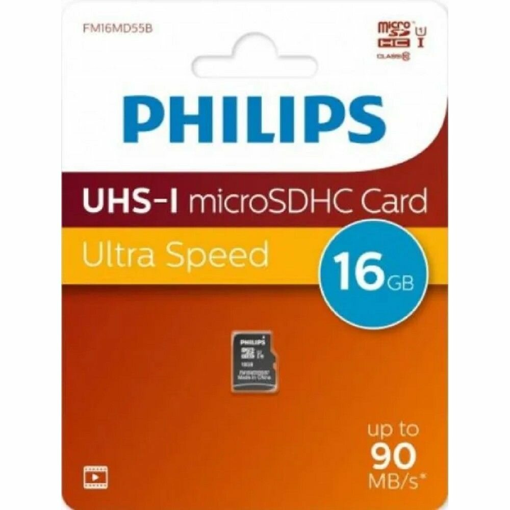 Philips Карта памяти Micro SecureDigital 16GB High Speed microSDHC Class 10 90MB s FM16MD55B 97