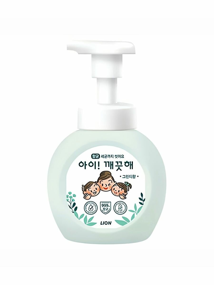 Lion (Korea) Мыло-пенка для рук "Foaming Hand Soap" (зелёный чай) 250 мл, флакон