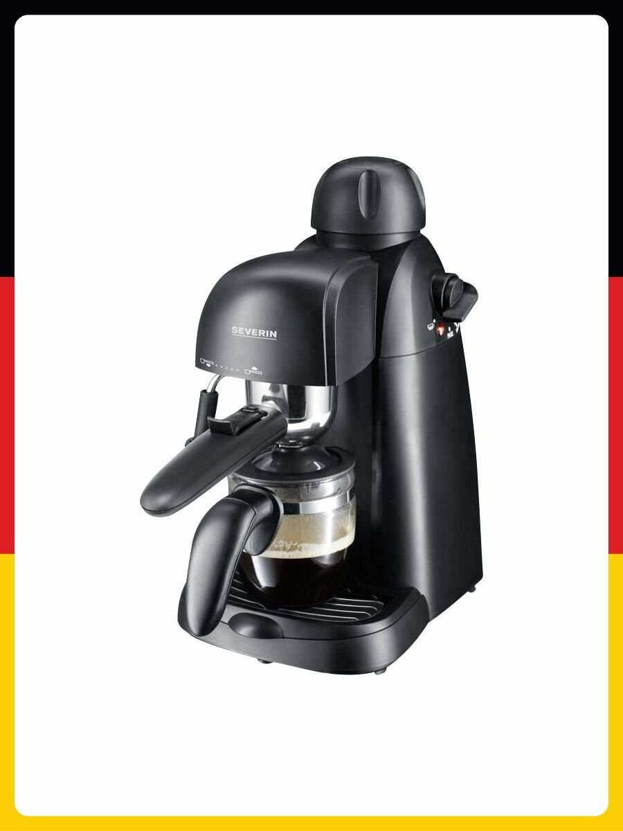 Эспрессо-машина Severin KA 5978 с фильтром, черная, 800 Вт, с функцией вспенивания молока