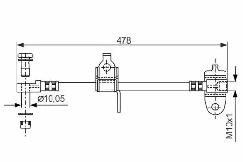 Шланг тормозной передний правый L 478 Ford Transit 2.0/2.4 00-06