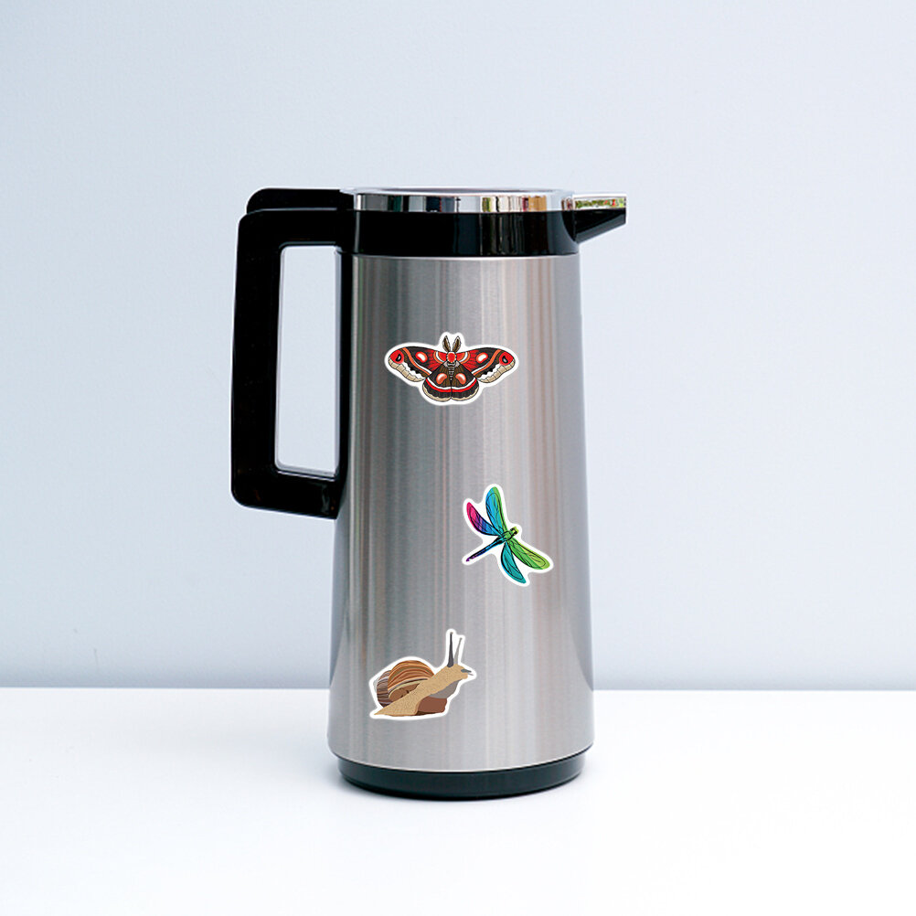 50 шт. наклейки с насекомыми, ПВХ наклейки с ошибками, водостойкий винил для детей, подростков, бампер для ноутбука, телефона, гитары, багажа