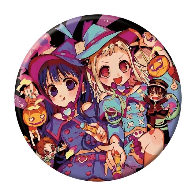 58 мм Minamoto Kou Yashiro Nene Hanako-kun, значок персонажа аниме, манга, булавки Hanako-kun в унитазе для рюкзака, одежды, ювелирных изделий