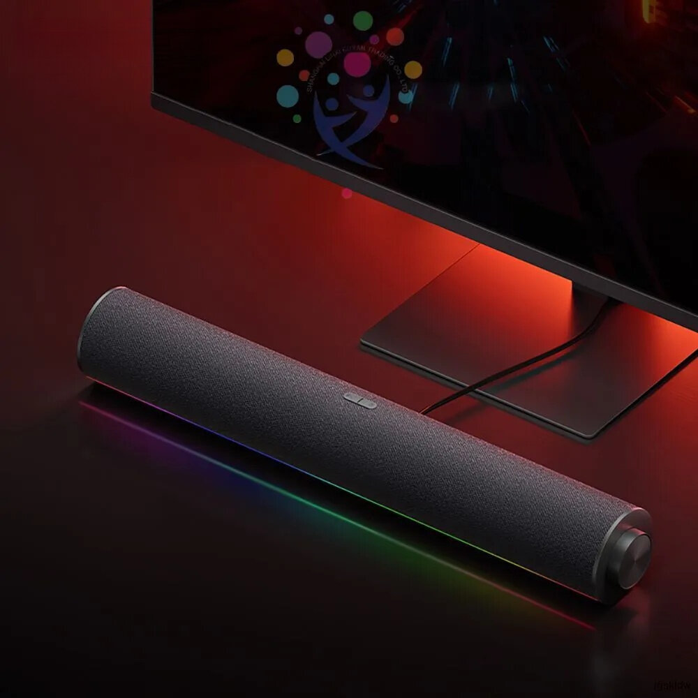 Динамик ASB02A, встроенный микрофон, RGB, Bluetooth 5.0, компьютерный динамик, аккумулятор 1500 мАч, черный