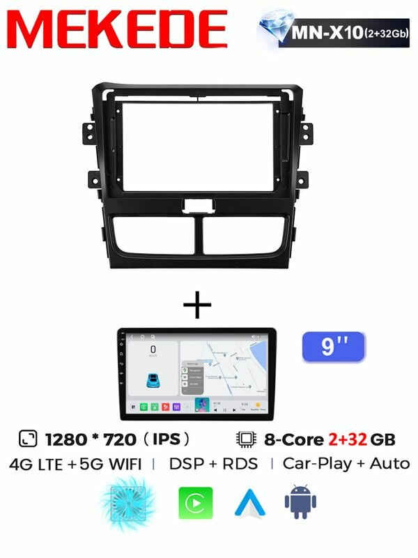 Магнитола 9" Mekede MN X10 Pro 2/32 Gb FAW Besturn B30 1 2015-2020 carplay