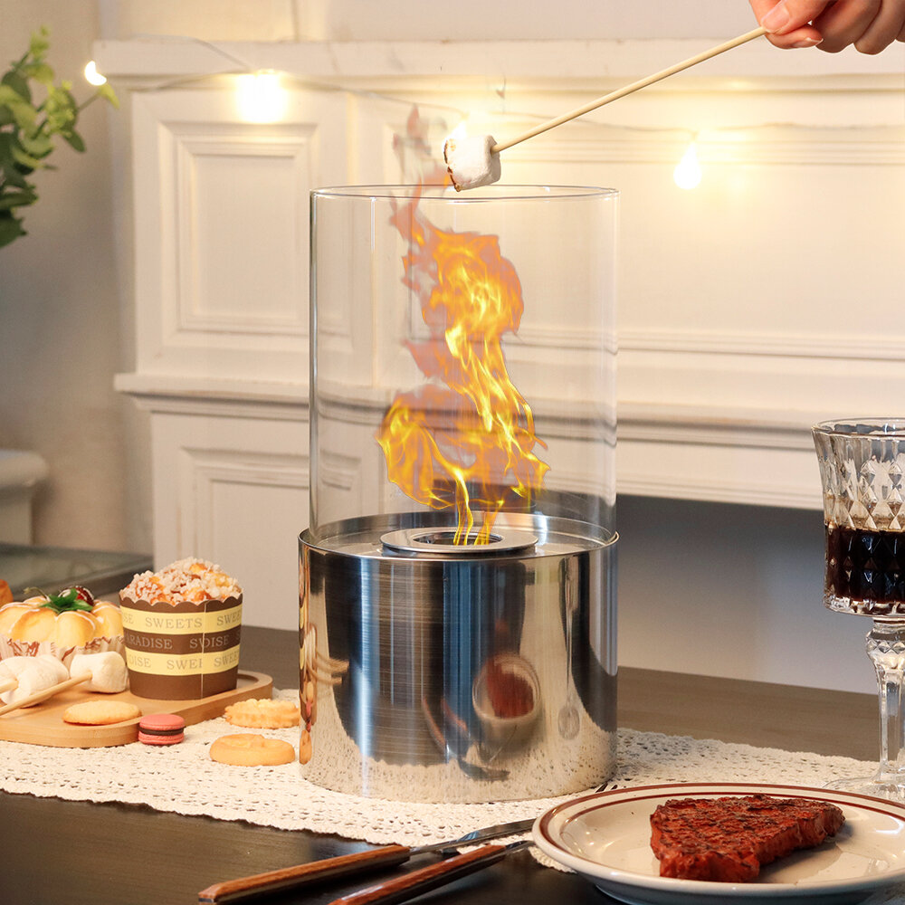 Биокамин настольный для дома био камин декоративный со стеклянной колбой