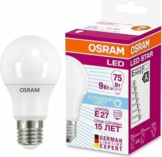 Лампа светодиодная OSRAM LED Star A75 8.5Вт 4000К Е27 806Лм 4058075086647
