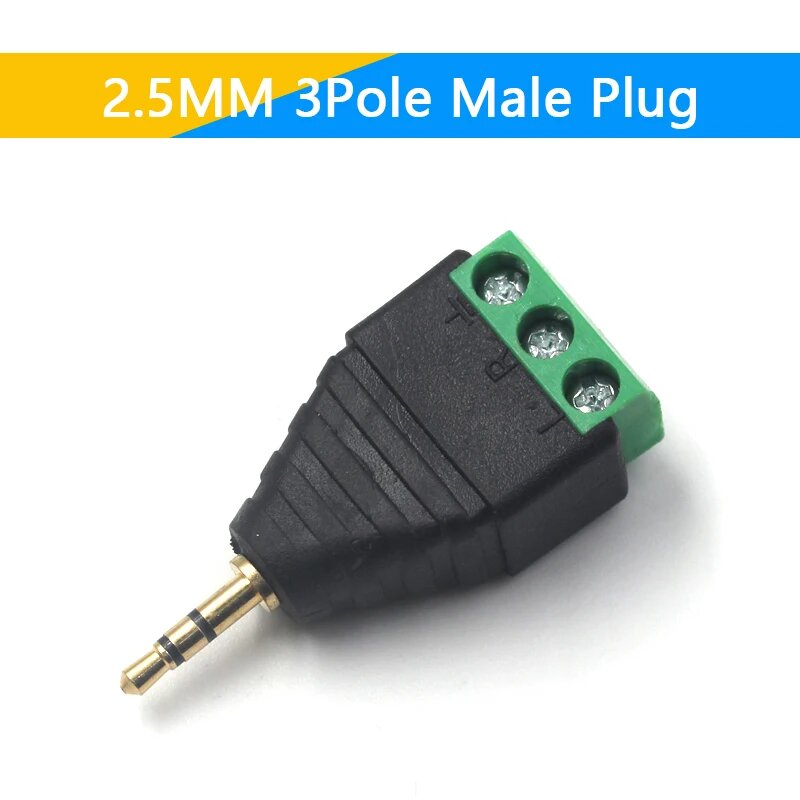 Клеммный разъем 3.5 мм 2.5 мм для наушников 10PCS, 2.5MM 3Pole Male