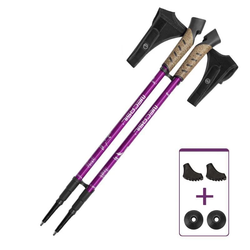 Палки для ходьбы Trek Pole, фиолетовые, 66-135 см, 2 шт.