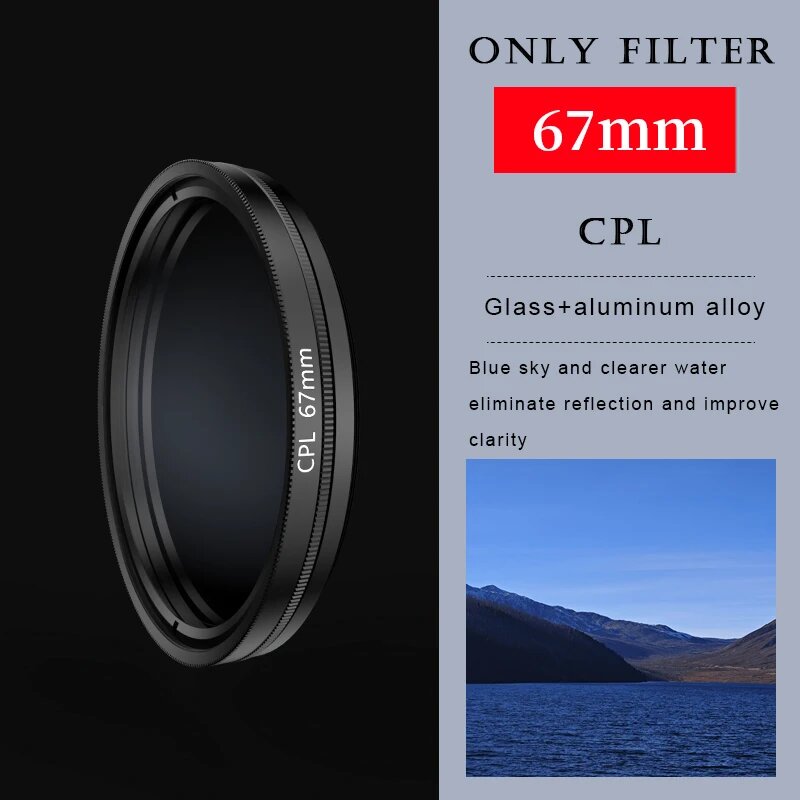 Металлический Адаптер-фильтр ND CPL 67 Мм Для iPhone 15/14/13 Pro Max Черный, only CPL filter
