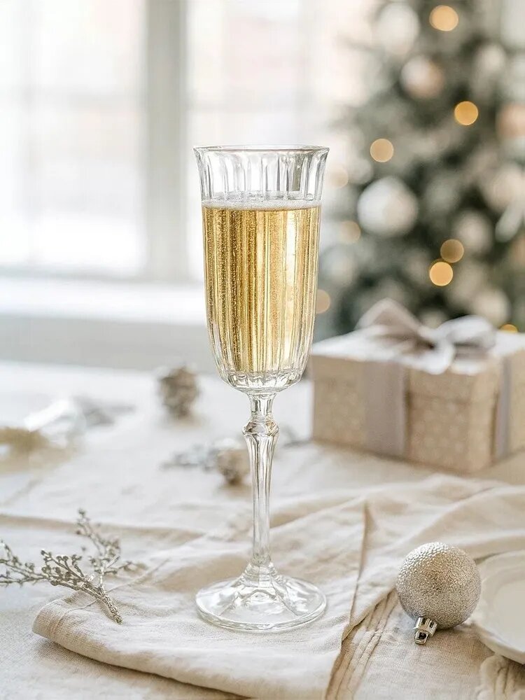 Набор бокалов, фужеров для шампанского Pasabahce "JOY" 2 шт, 175 мл. Закаленное стекло. Турция