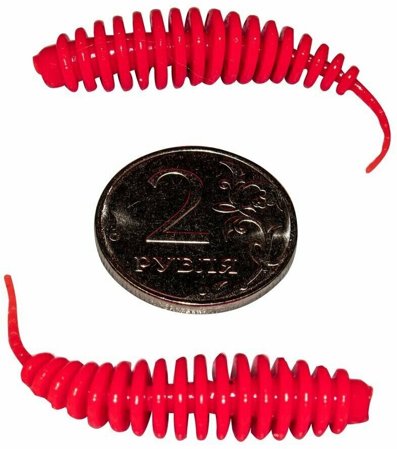 Мягкая форелевая силиконовая приманка для рыбалки TROUT EXPERT серия PLUMP - пламп (#P5001, 50 мм, 9 шт в банке, сыр) КрасноОранжевый