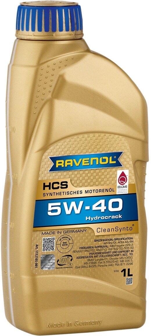 Моторное масло RAVENOL HCS SAE 5W-40 ( 1л) new