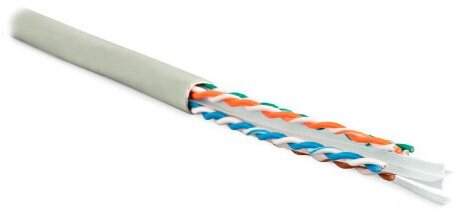 Кабель информационный Hyperline UUTP4-C6-S23-IN-LSZH-GY-305 кат.6 U/UTP 4X2X23AWG LSZH внутренний 30
